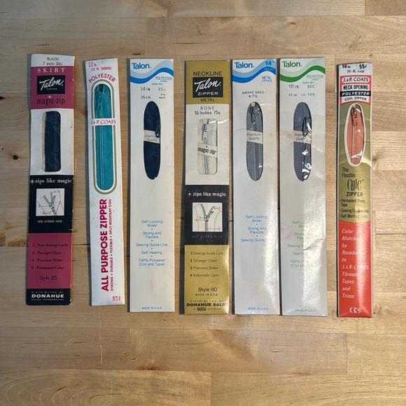 Talon & JP Coats | Office | Vintage Talon Jp Coats Zippers Lot Of 7 ...